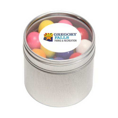 Gumballs in Sm Round Window Tin