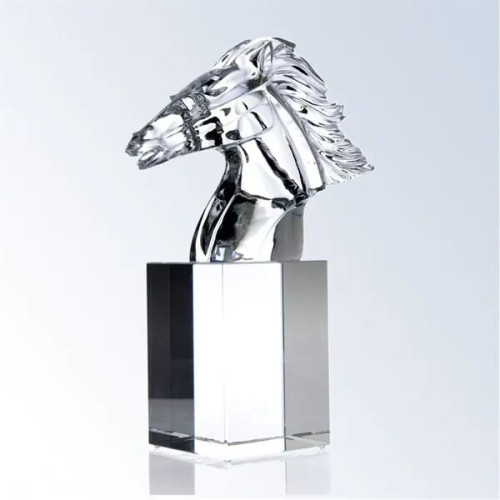 Hand-Sculpted Horse Head Award with Column Style Base